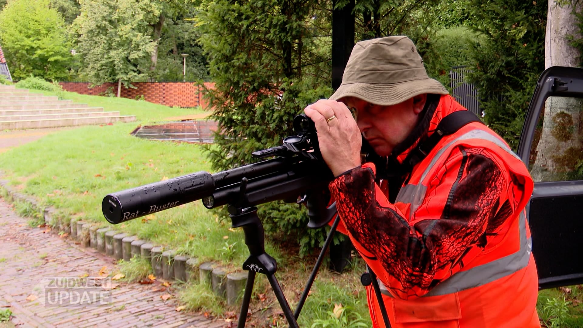 Geen gif of klemmen meer, maar een luchtbuks om ratten dood te schieten ...