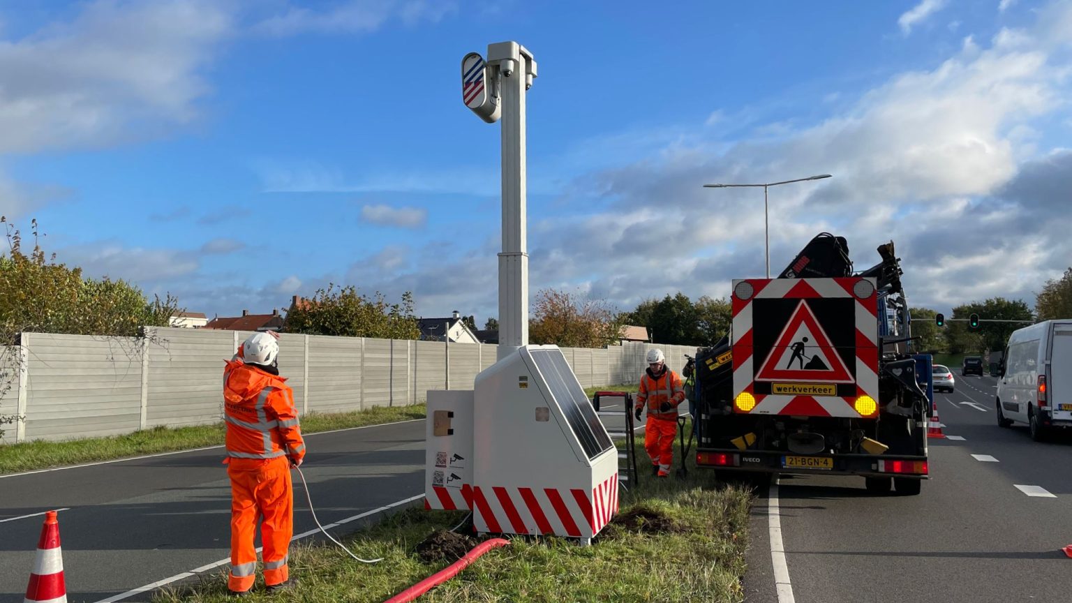Primeur: eerste flexflitspaal van Brabant staat in Bergen op Zoom